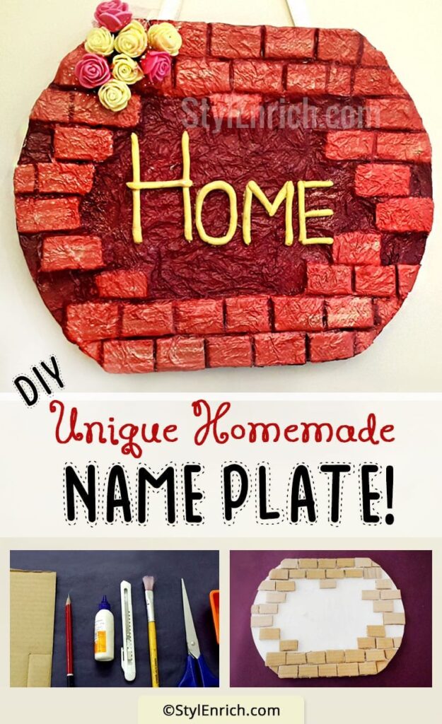 DIY Homemade Nameplate Craft Using Waste Cardboard Tutorial